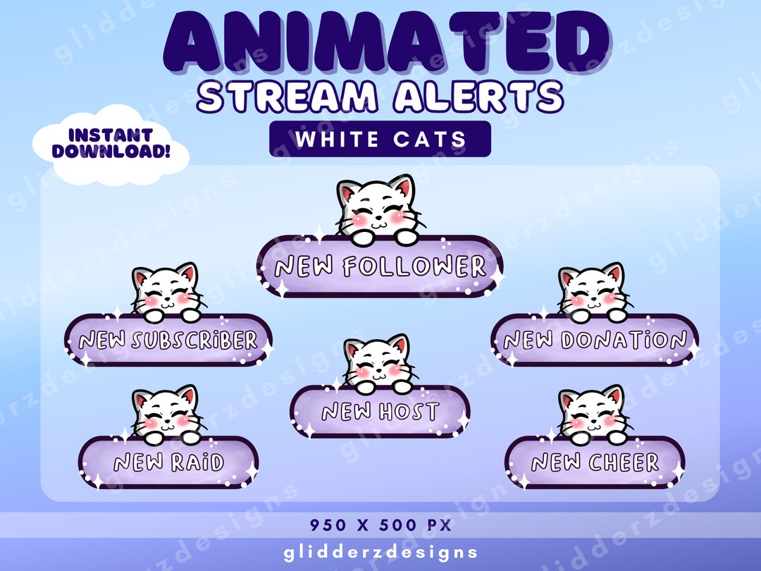 Cat ANIMATED Stream Alerts | Twitch Cat Alerts Animated | Animated Cat ...