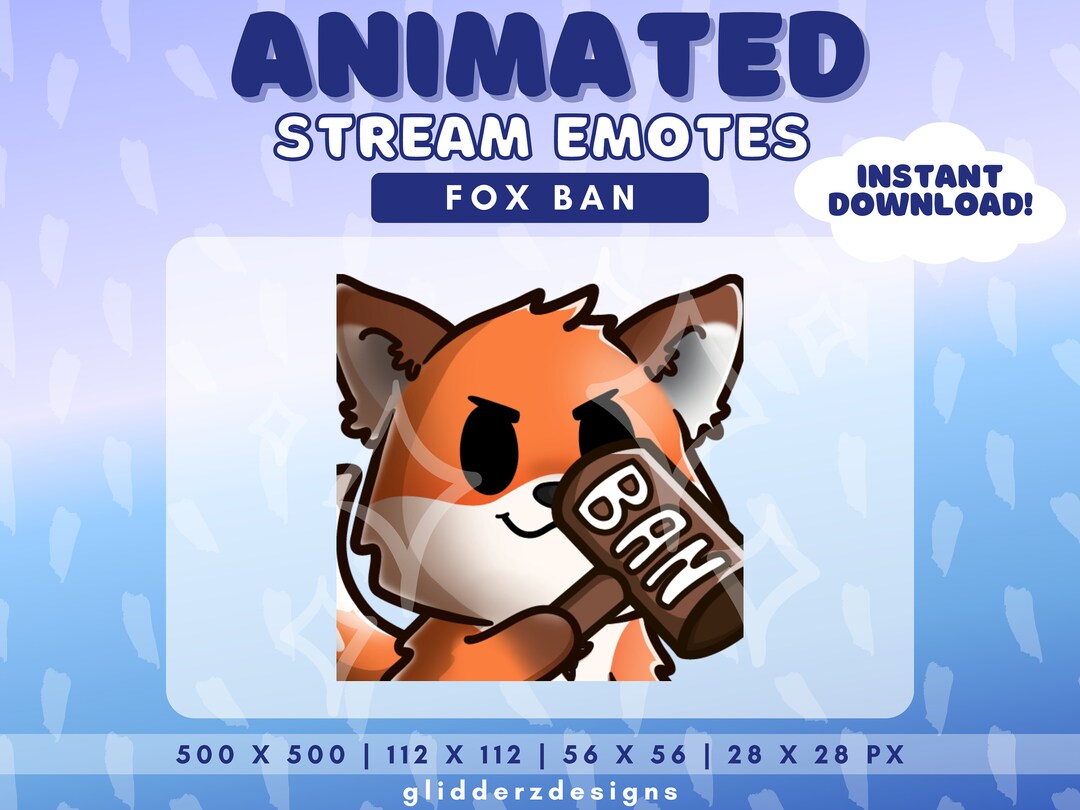 Ban Hammer Twitch Emote Animated Fox Animated Twitch Emote - Etsy UK