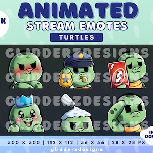 Turtle Animated Twitch Emote Pack 11 | 6 Turtle Animated Emotes ...