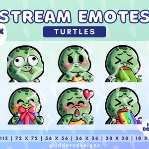 Turtle Twitch Emote Jumbo Pack 2 | Sea Turtle Emotes | 24 Turtle Emotes ...