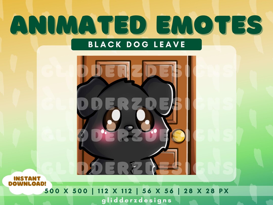 Black Dog Leave Animated Emote | Leave Twitch Emote | Black Dog Twitch ...