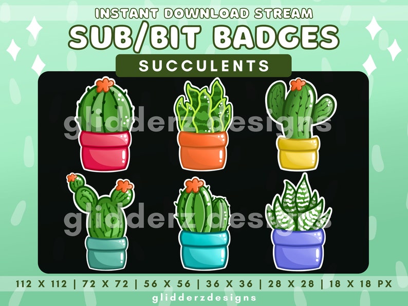 Cactus Twitch Sub Badge | Cactus Sub Badges for Streamers | Plant Sub ...