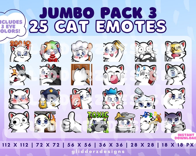 Cute Cat Emotes for Twitch | Youtube | Discord | Kawaii | Stream ...
