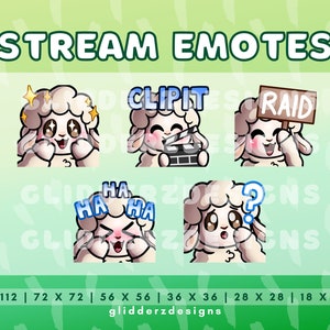 White Sheep Twitch Emote Jumbo Pack 1 | 20 White Sheep Emotes | Cute ...
