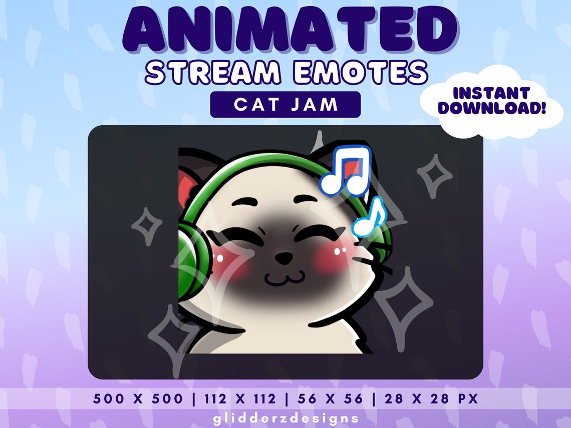 Animated Emote Cat Jam | Jam Twitch Emote Animated | Cat Music Emote ...