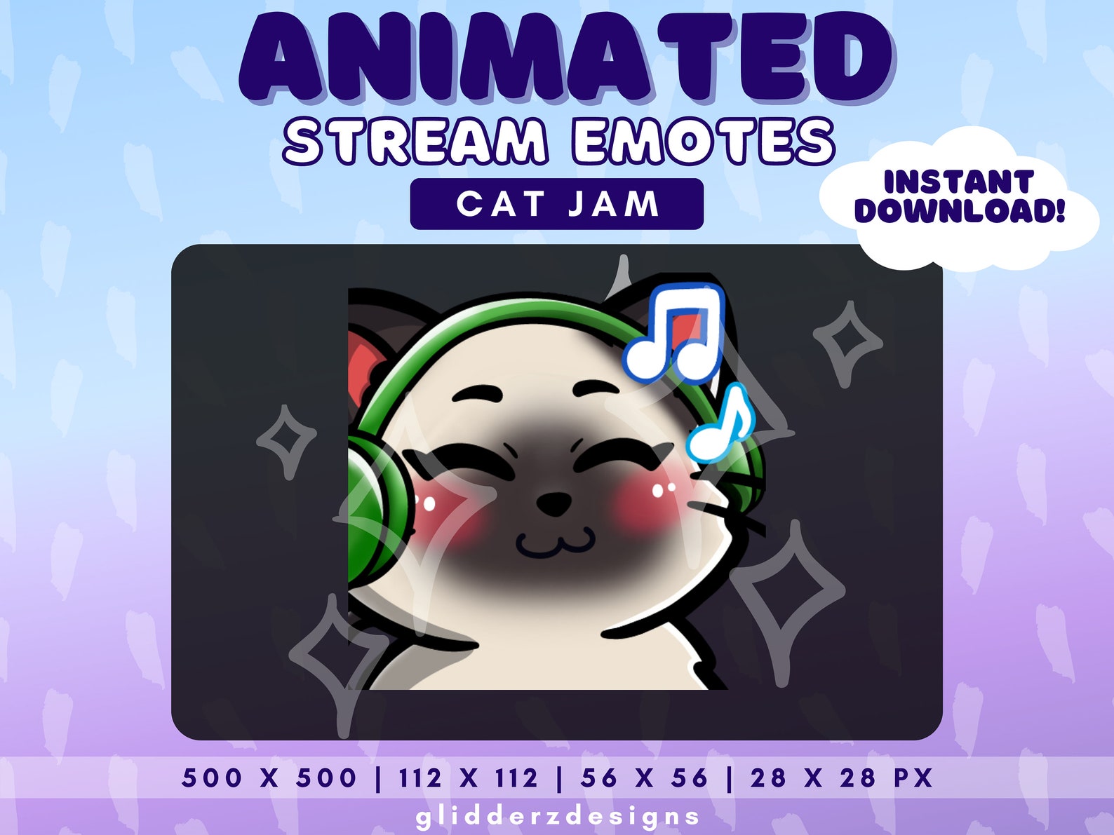 Animated Emote Cat Jam | Jam Twitch Emote Animated | Cat Music Emote ...