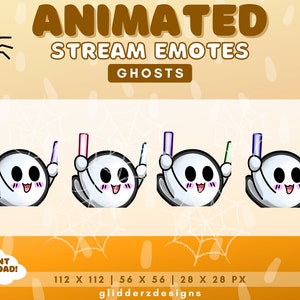 Ghost Twitch Emotes Animated | Halloween Animated Emotes | Ghost ...