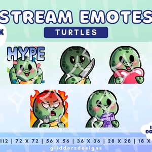 Turtle Emotes Twitch JUMBO Pack 1 | 20 Turtle Twitch Emotes | Cute Sea ...