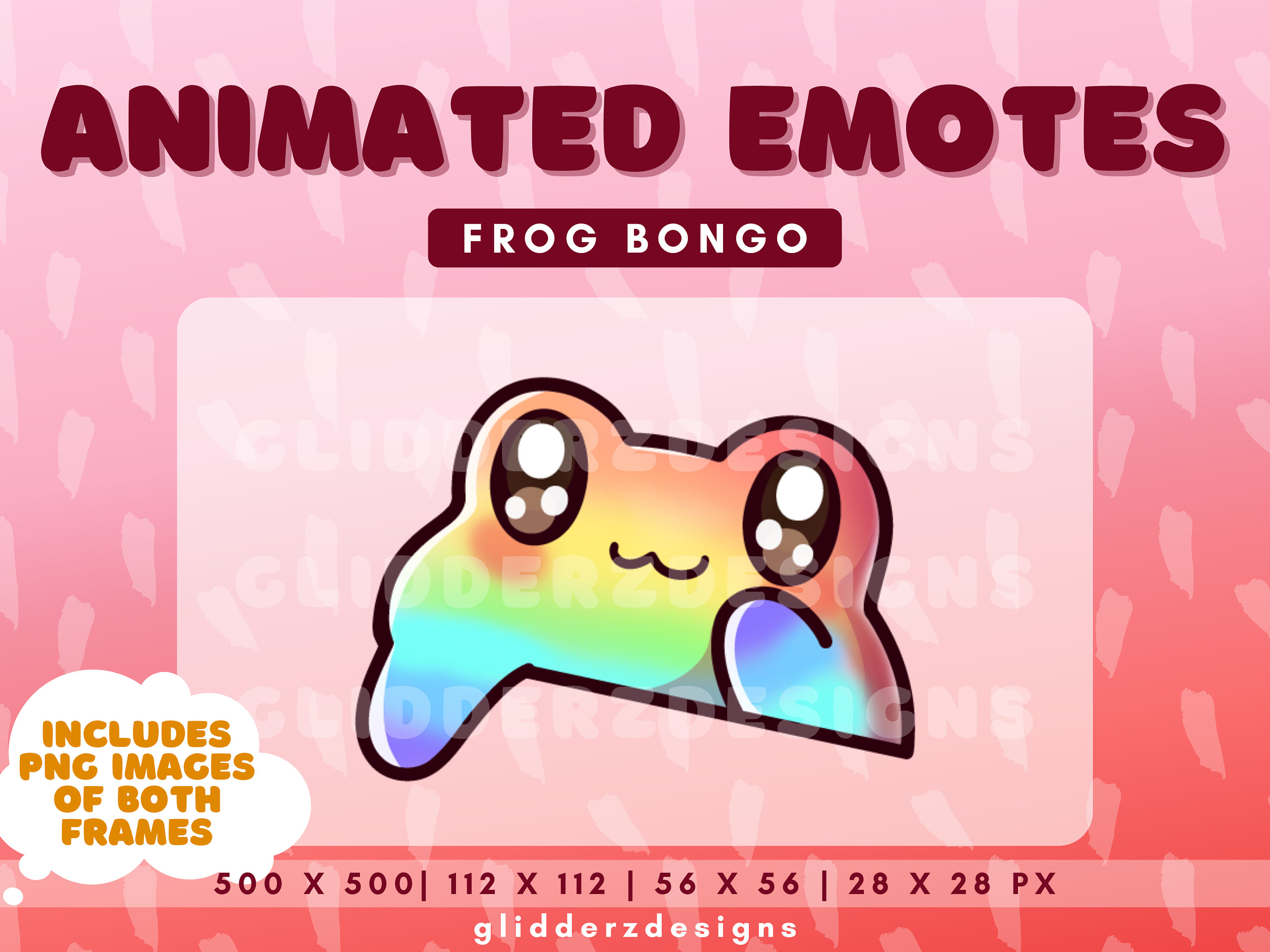 Rainbow Frog Bongo Emote Animated Frog Bongo Animated Emote - Etsy