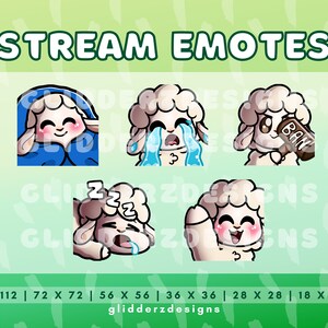 White Sheep Twitch Emote Jumbo Pack 1 | 20 White Sheep Emotes | Cute ...