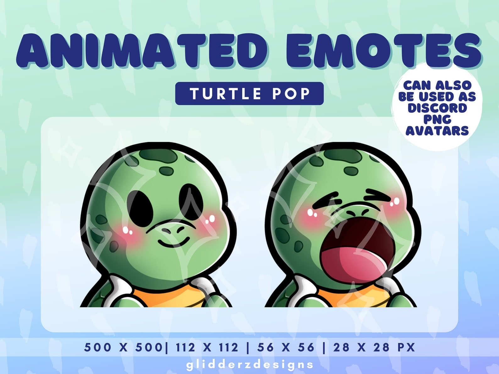 ANIMATED Pop Emote | Turtle Pop Twitch Emote | Sea Turtle Pop Animated ...