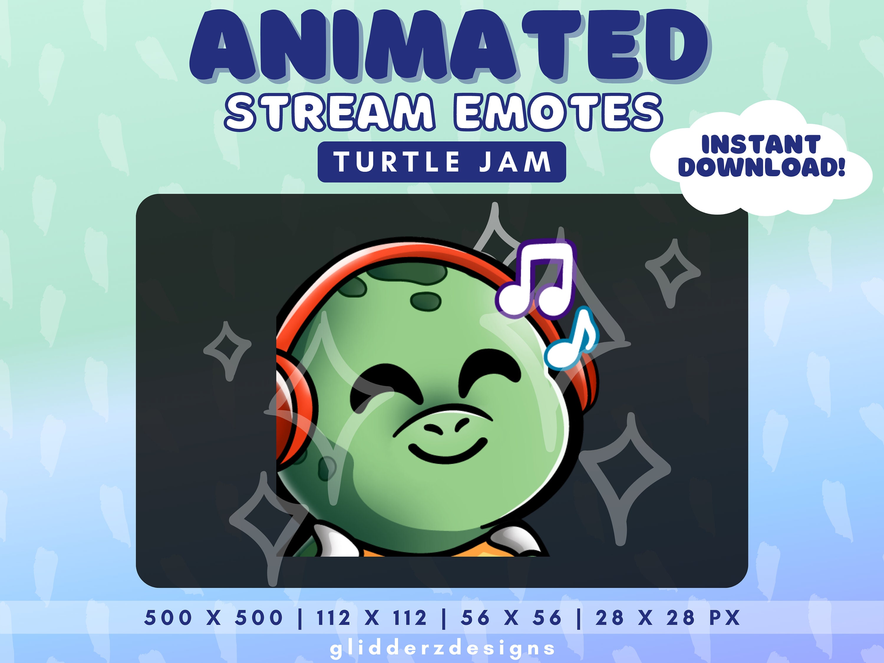 Turtle Jam Animated Emote Jam Animated Twitch Emote Turtle - Etsy