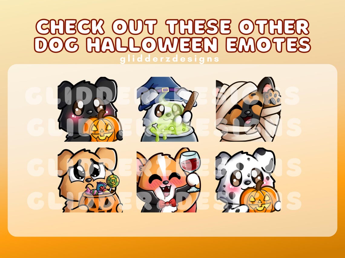 White Dog Halloween ANIMATED Emotes | 8 Animated AND Static Dog ...