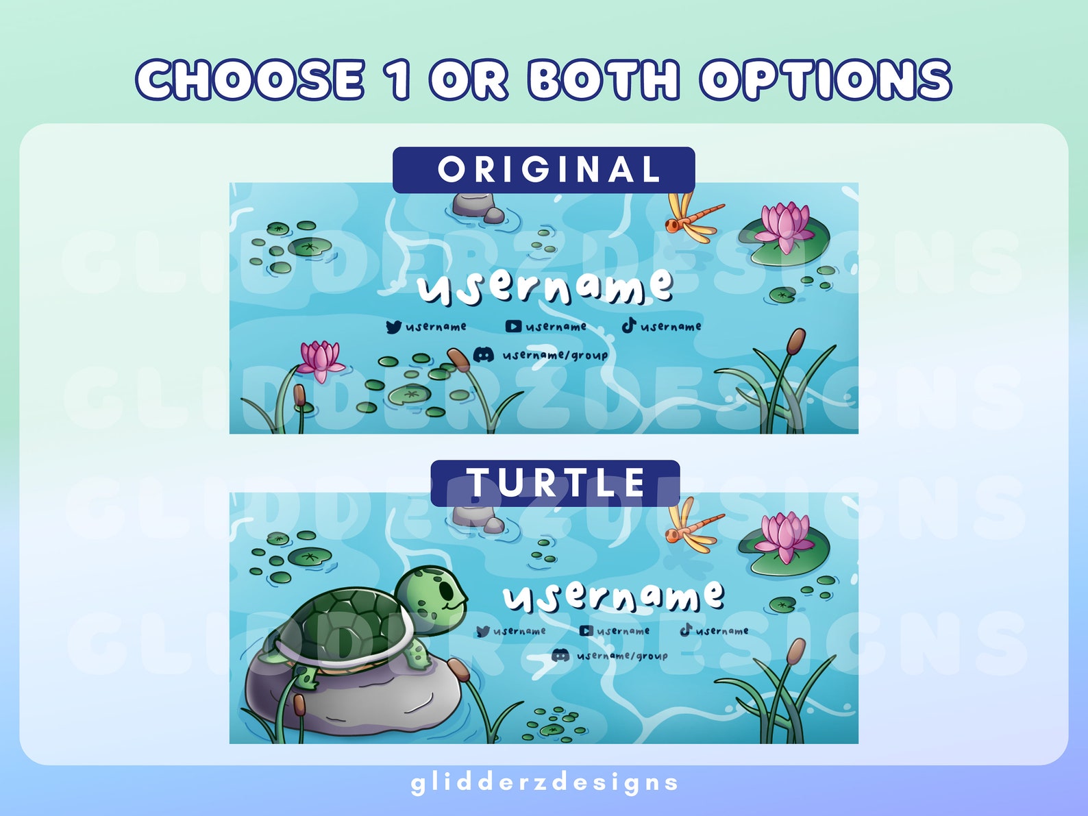 Turtle Twitch Banner Pond Twitch Banner Cute Turtle Banner - Etsy