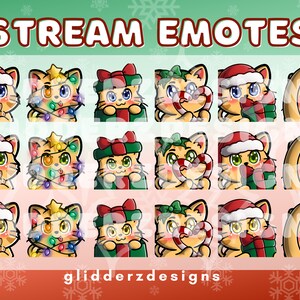 Christmas Cat Twitch Emotes | Christmas Twitch Emotes | Cat Holiday ...