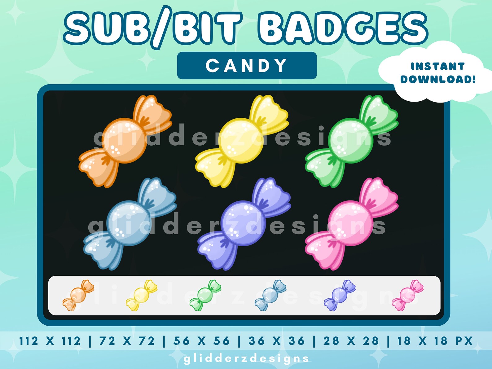 Twitch Candy Badge Candy Sub Badge Candy Bit Badge Stream - Etsy