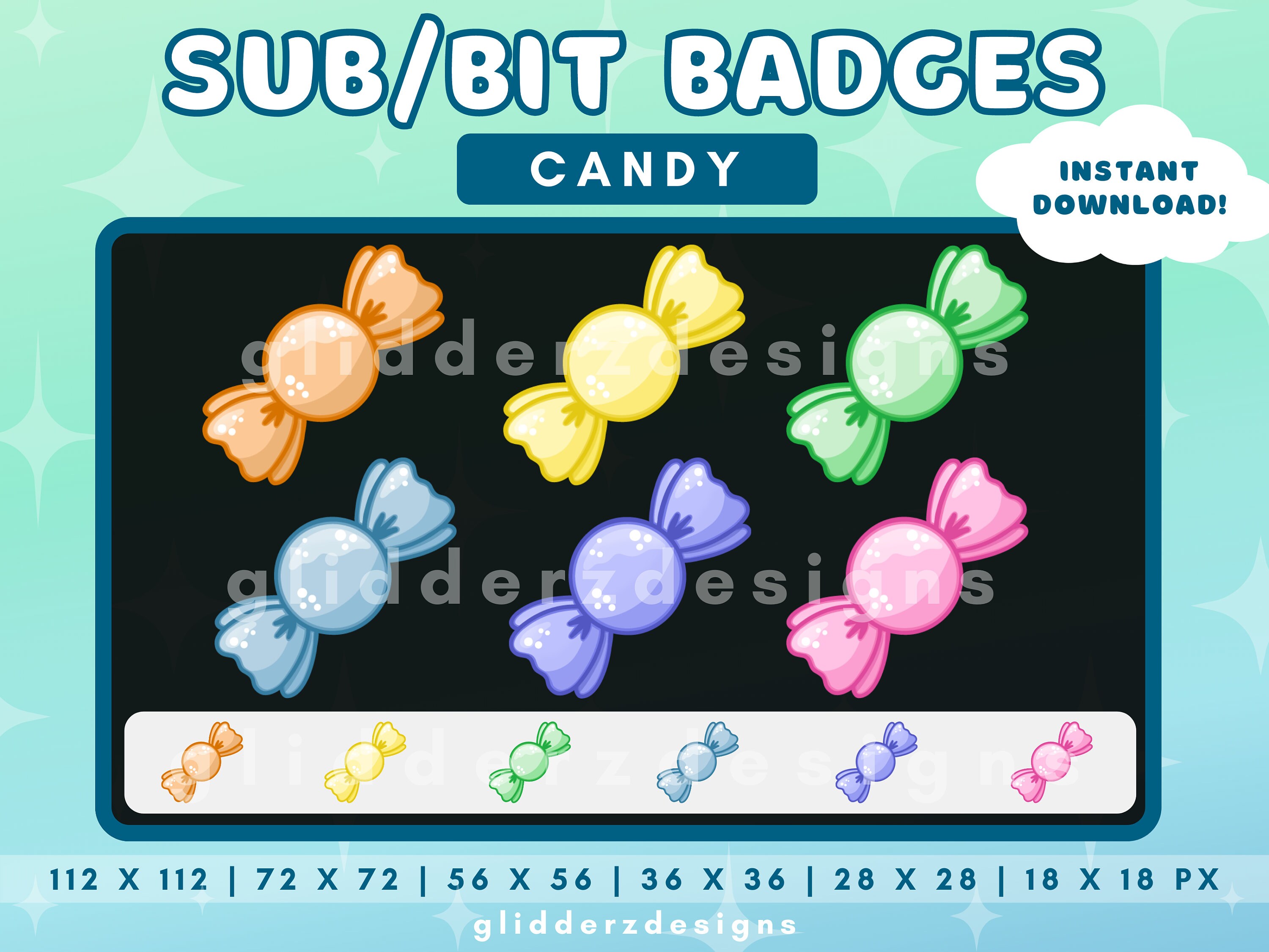 Twitch Candy Badge Candy Sub Badge Candy Bit Badge Stream - Etsy