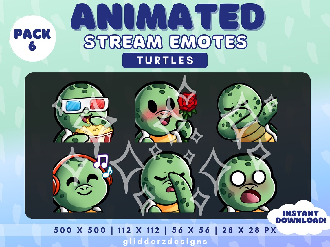 Turtle Twitch Emote Animated Turtle Twitch Emotes Animated - Etsy Canada