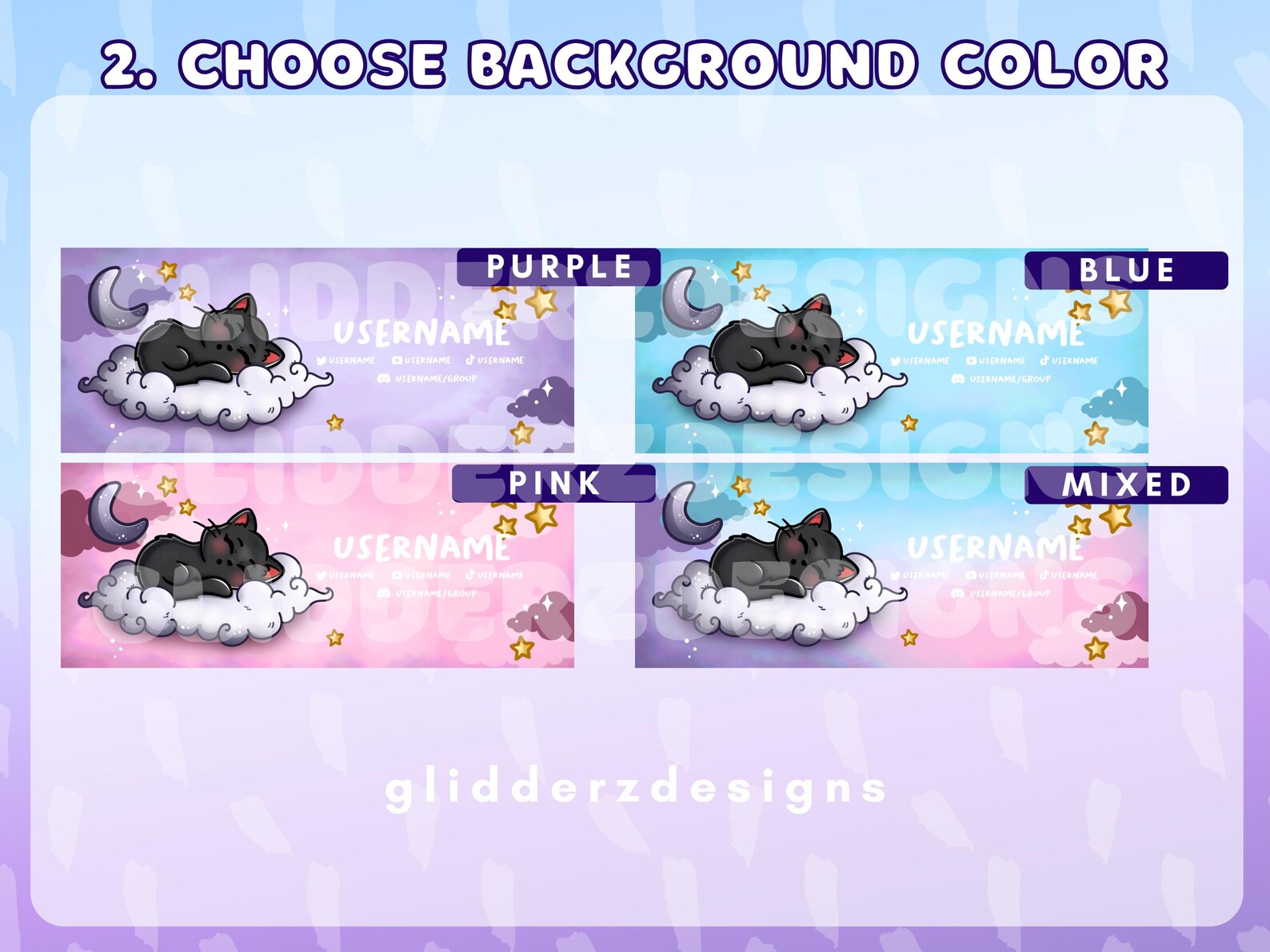 Cat Twitch Banner | Customizable Twitch Banner | Cute Cat Banner for ...