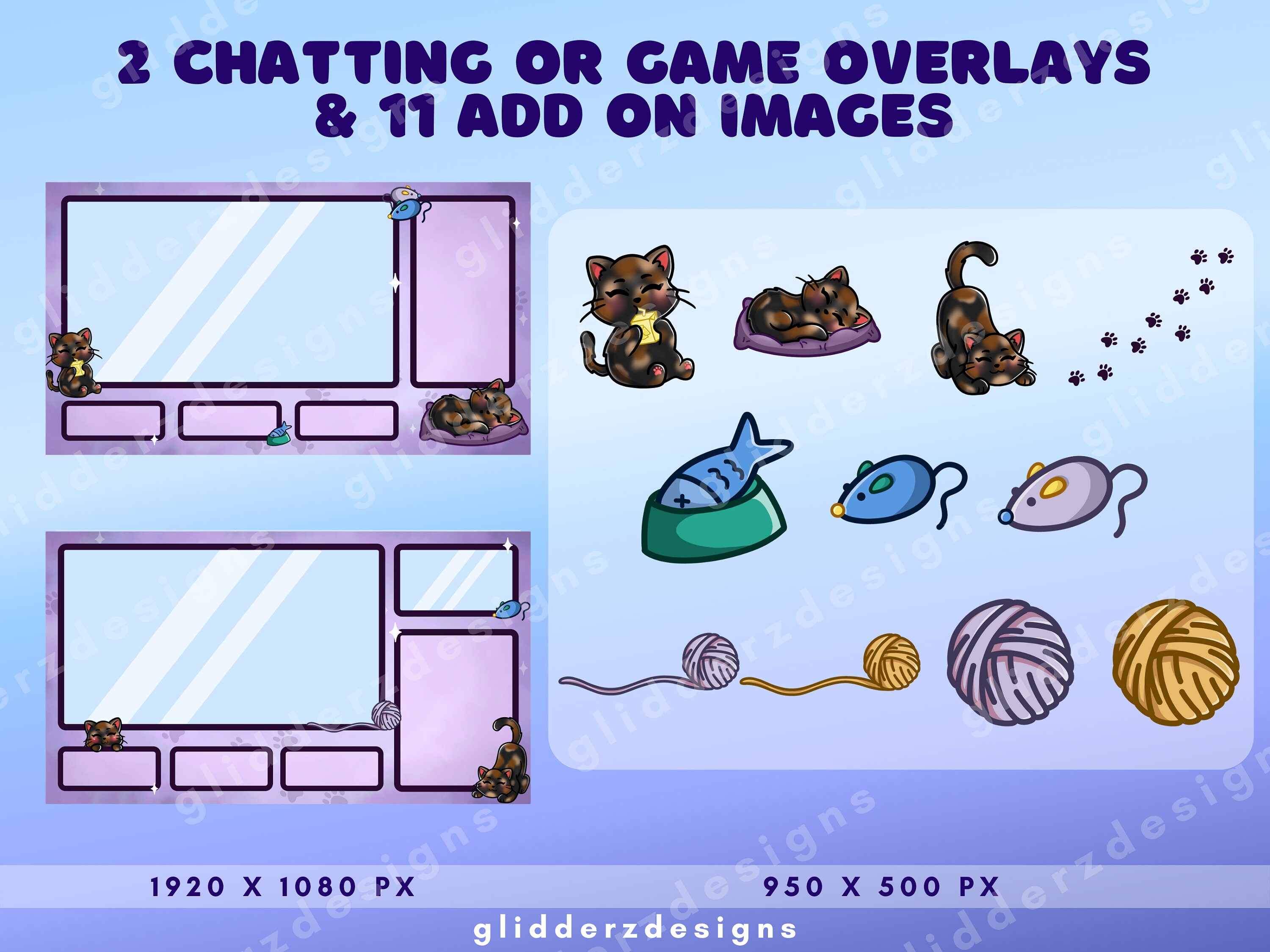 ANIMATED Cat Twitch Overlay Animated Stream Overlays - Etsy