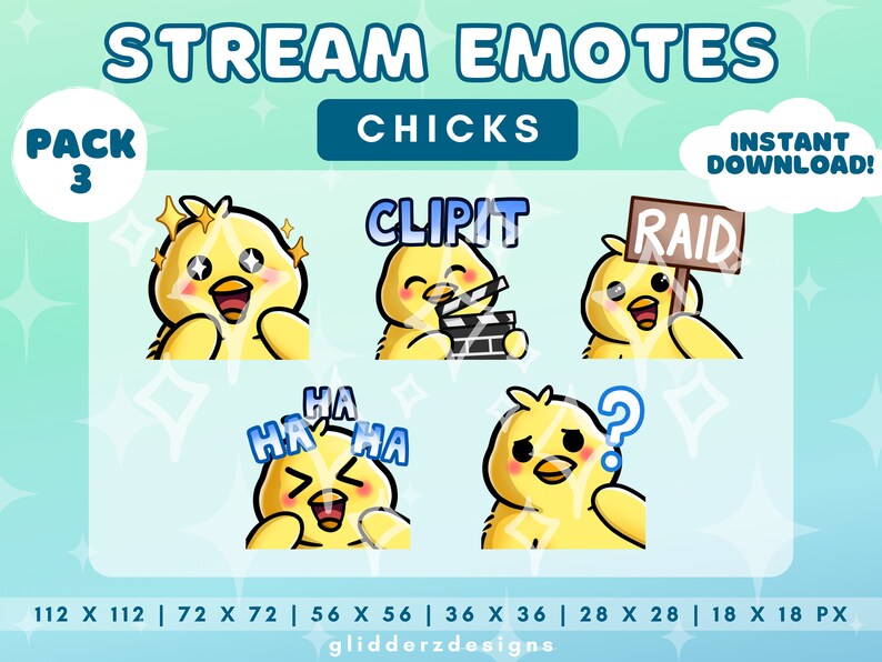 Chick Emotes Twitch JUMBO Pack 1 20 Chick Twitch Emotes - Etsy