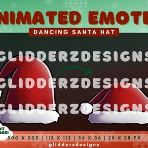Animated Santa Twitch Emote | Dancing Santa Hat Animated Emote ...