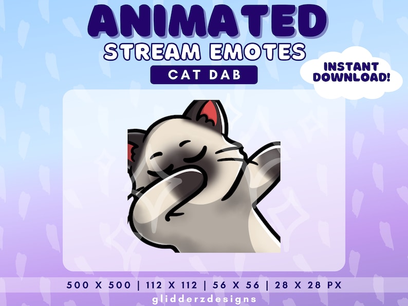Siamese Cat Animated Emote Dab Animated Twitch Emote - Etsy Siamese Cat Animated Emote Dab Animated Twitch Emote - Etsy