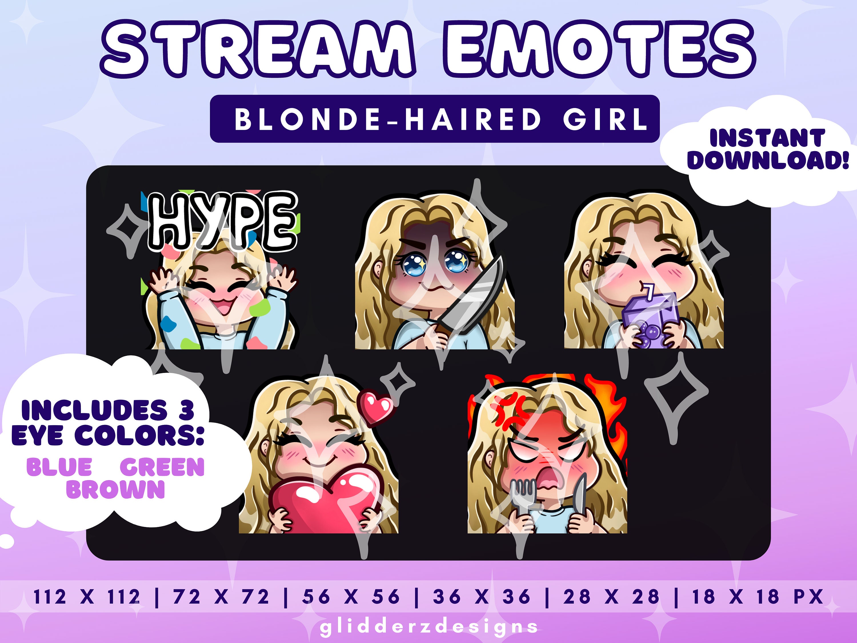 Twitch Blonde Girl Emote Chibi Girl Blonde Hair Emote - Etsy