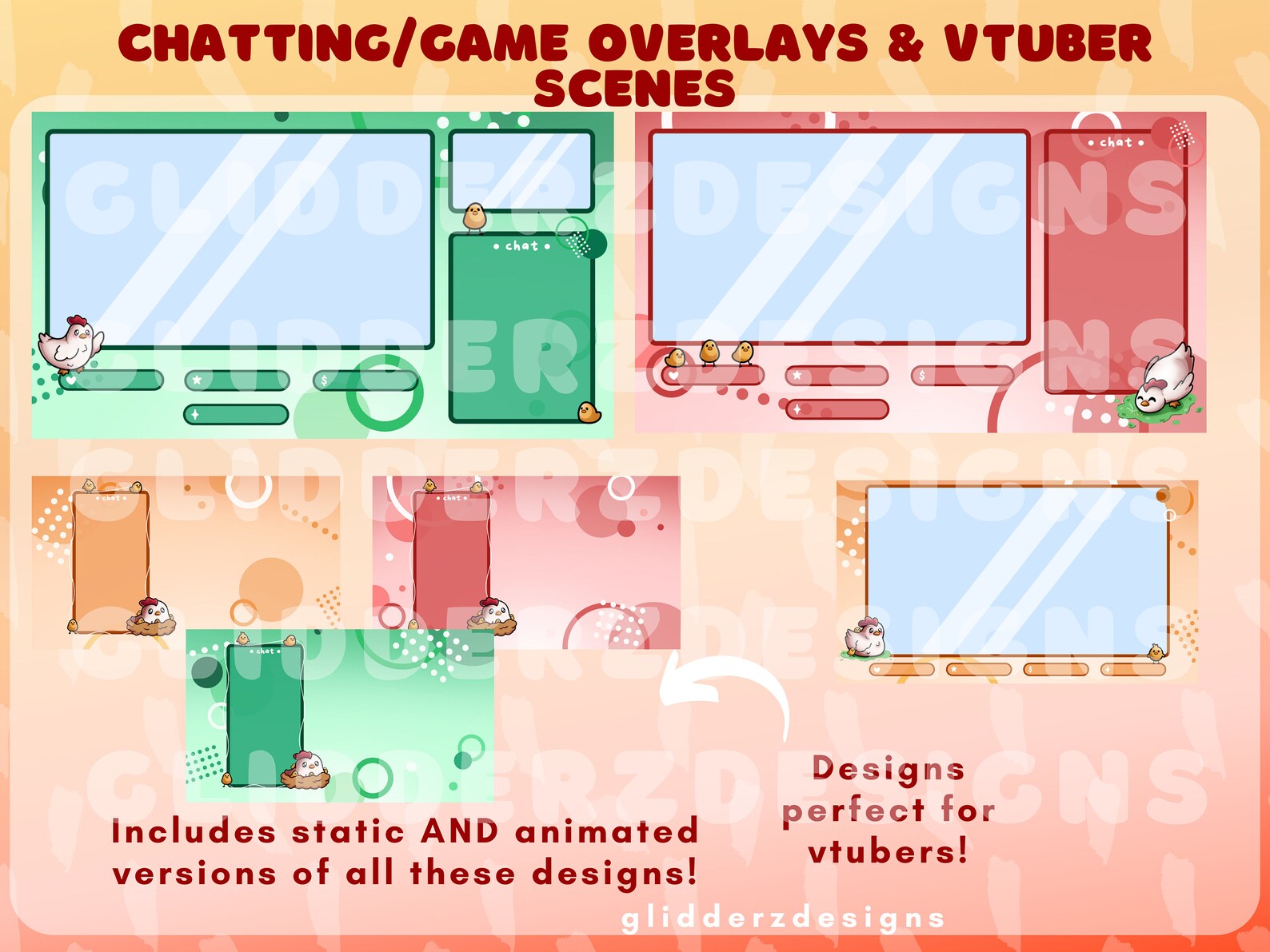 Chicken Animated Overlay Chicken Twitch Overlay Chick Twitch Overlay ...