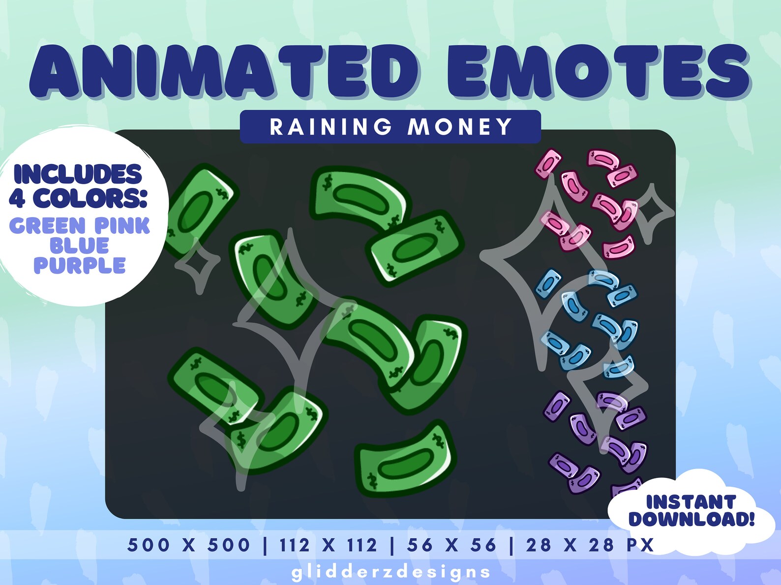Raining Money ANIMATED Emote and Alerts | Money Animated Twitch Emote ...