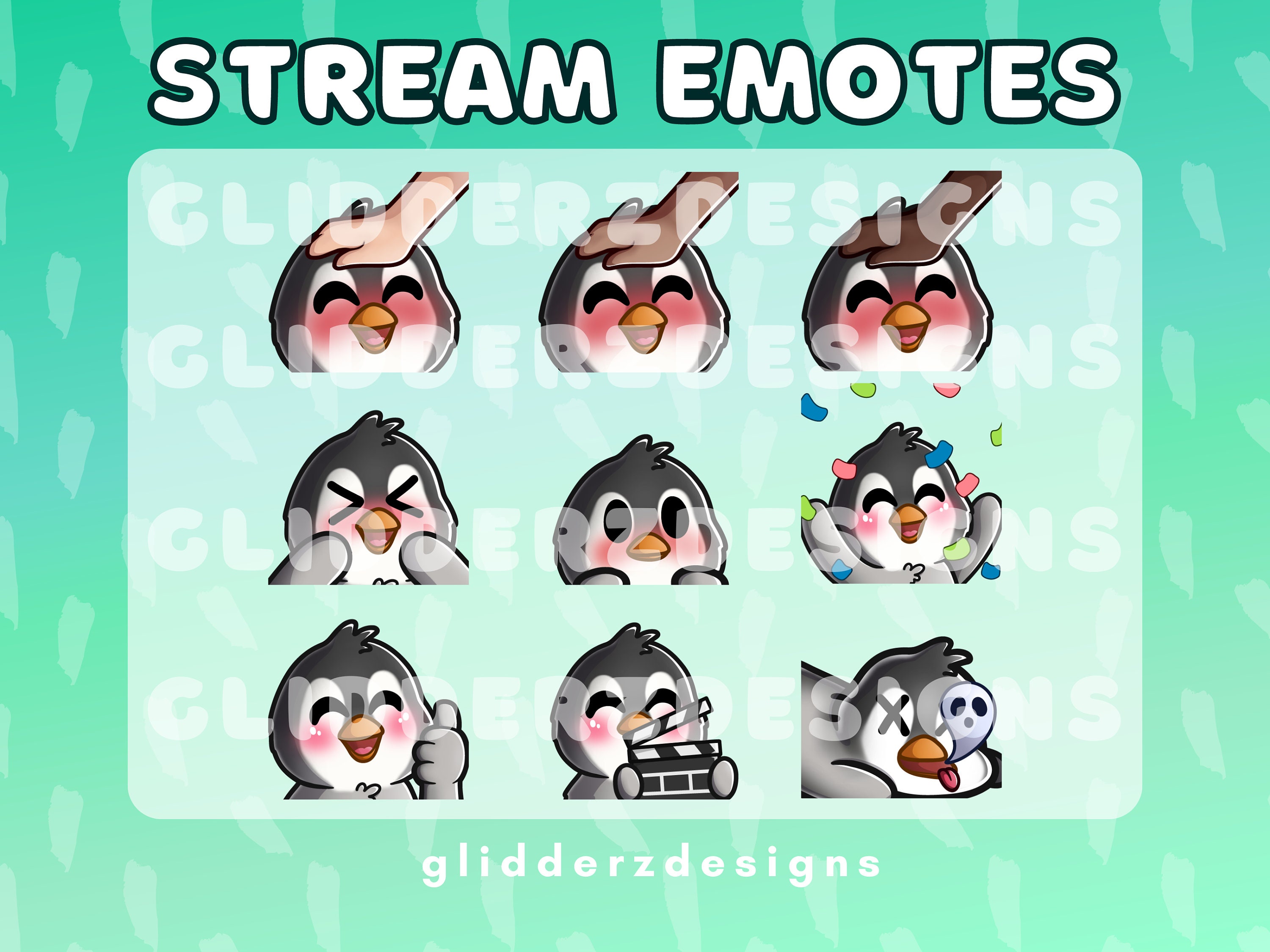 Penguin Twitch Emote JUMBO Pack 1 20 Penguin Emotes Twitch - Etsy