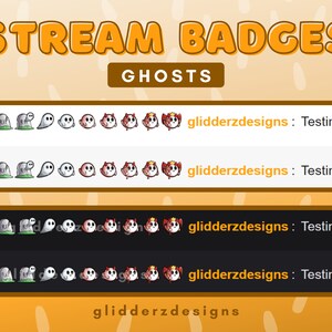 Ghost Sub Badges Twitch | Ghost Twitch Badges | Cute Ghost Stream Badge ...