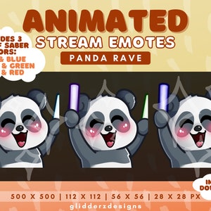 Panda Rave Emote ANIMATED | Panda Glow Stick Twitch Emote | Animated ...