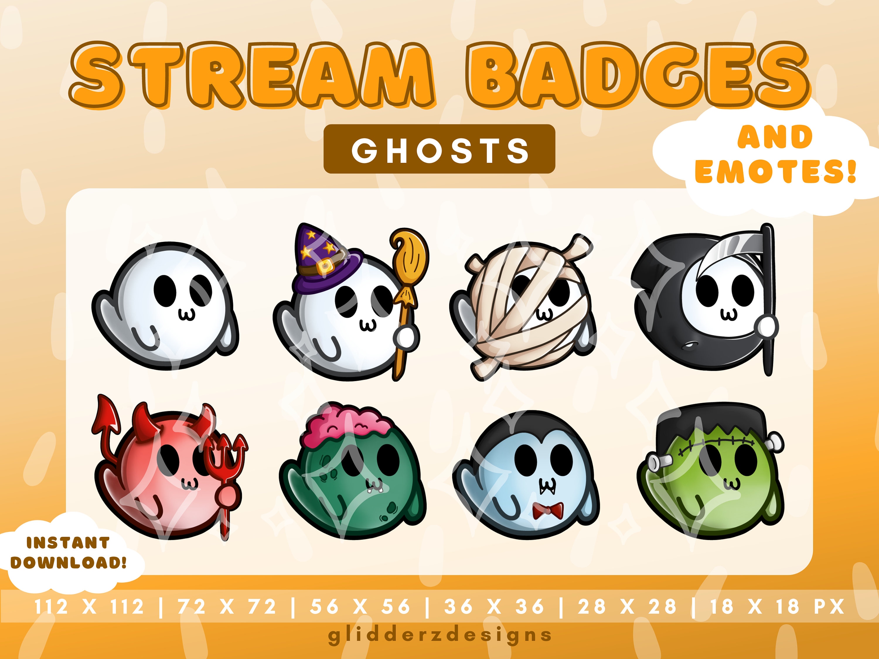 Ghost Sub Badges Twitch Ghost Twitch Badges Cute Ghost - Etsy UK