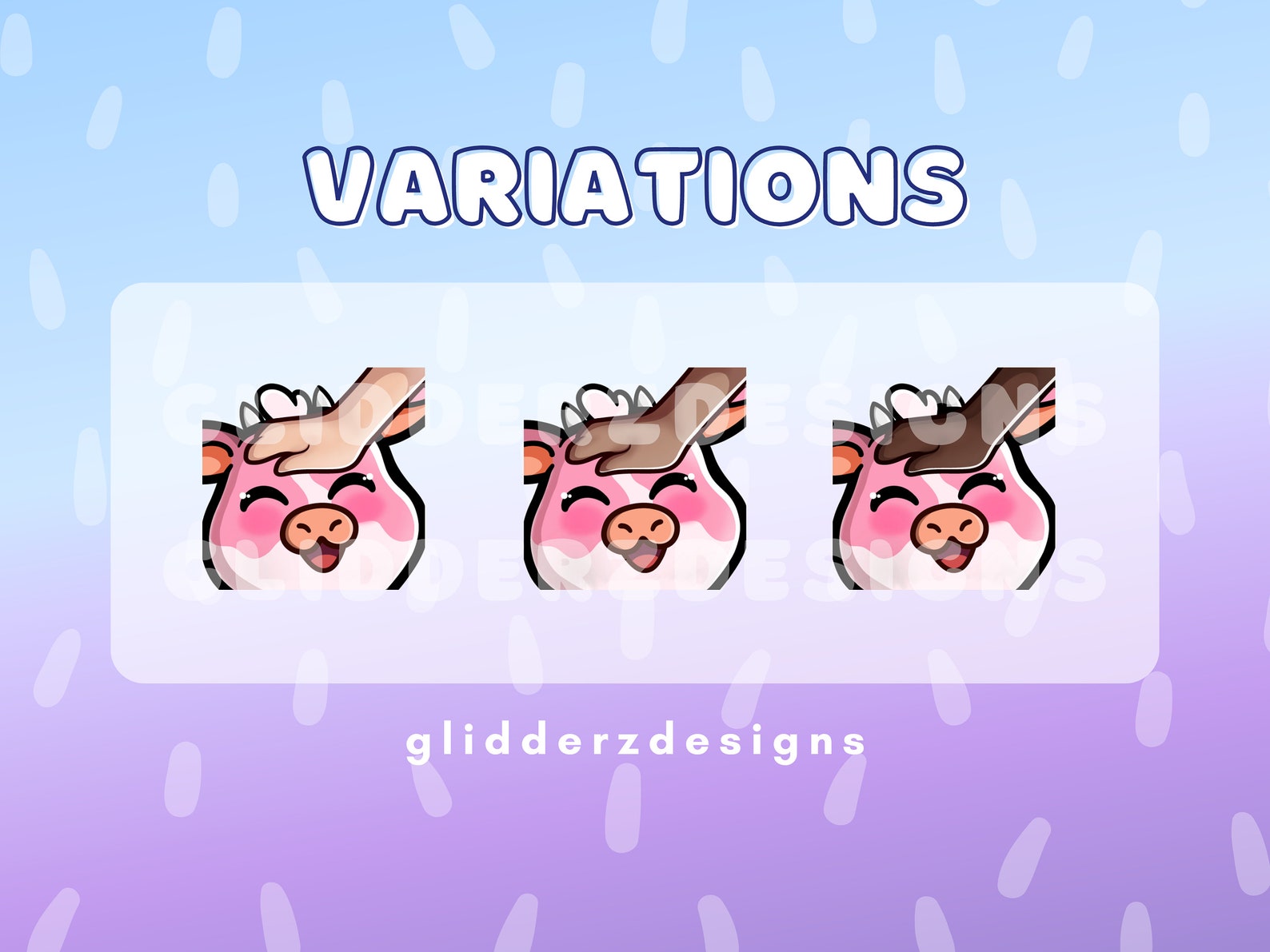 Pink Cow ANIMATED Emotes Jumbo Pack 1 | Strawberry Cow Twitch Emotes ...