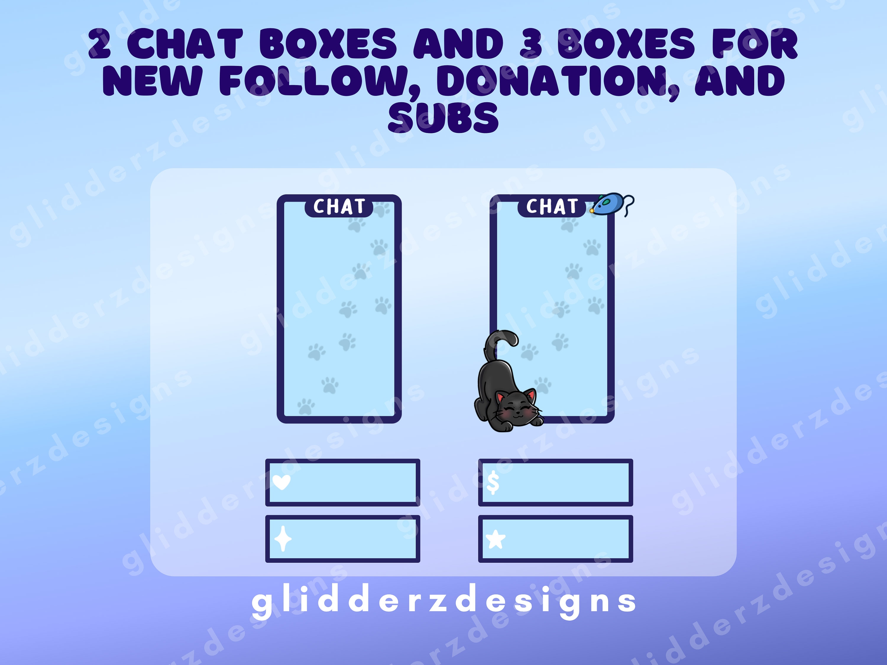 ANIMATED Cat Twitch Overlay | Black Cat Overlay Twitch | Animated ...