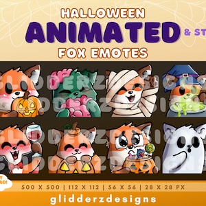 Fox Halloween ANIMATED Twitch Emotes | 8 Animated AND Static Fox ...