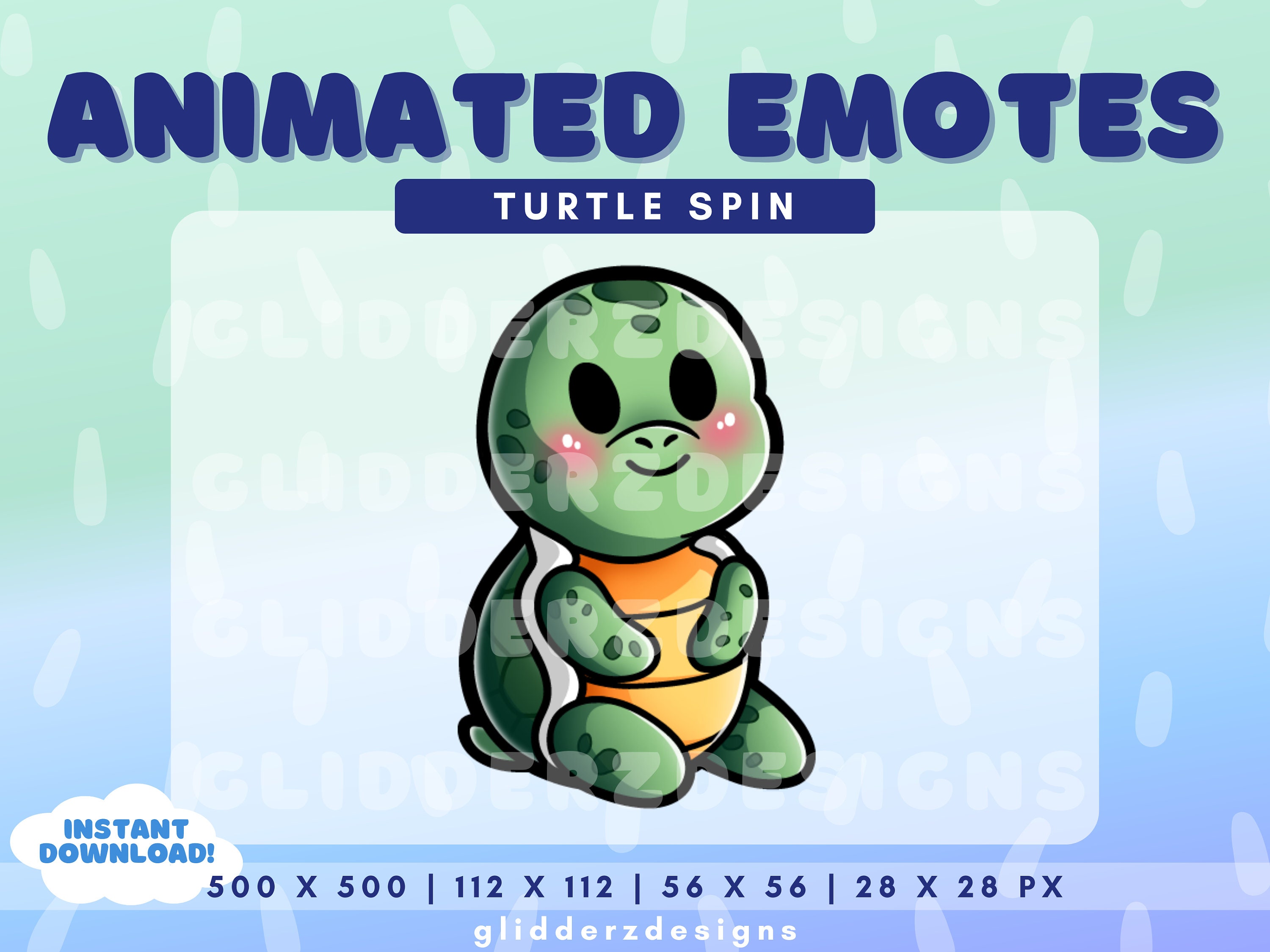 Turtle Spin Animated Emote | Spinning Emote Twitch | Cute Turtle Twitch ...
