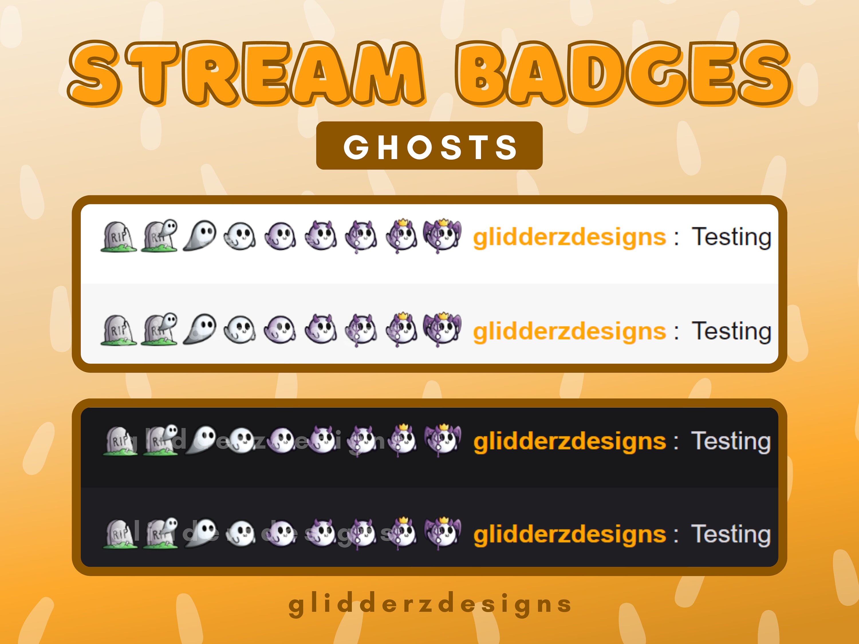 Ghost Twitch Badges | Cute Ghost Sub Badges | Ghost Stream Badges ...