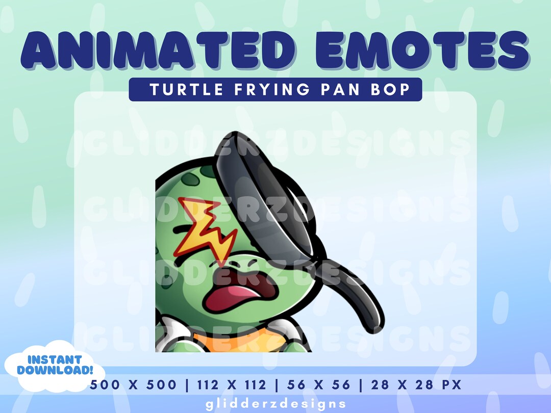 Turtle Bop Animated Emote Frying Pan Emote Twitch Cute Turtle Twitch ...