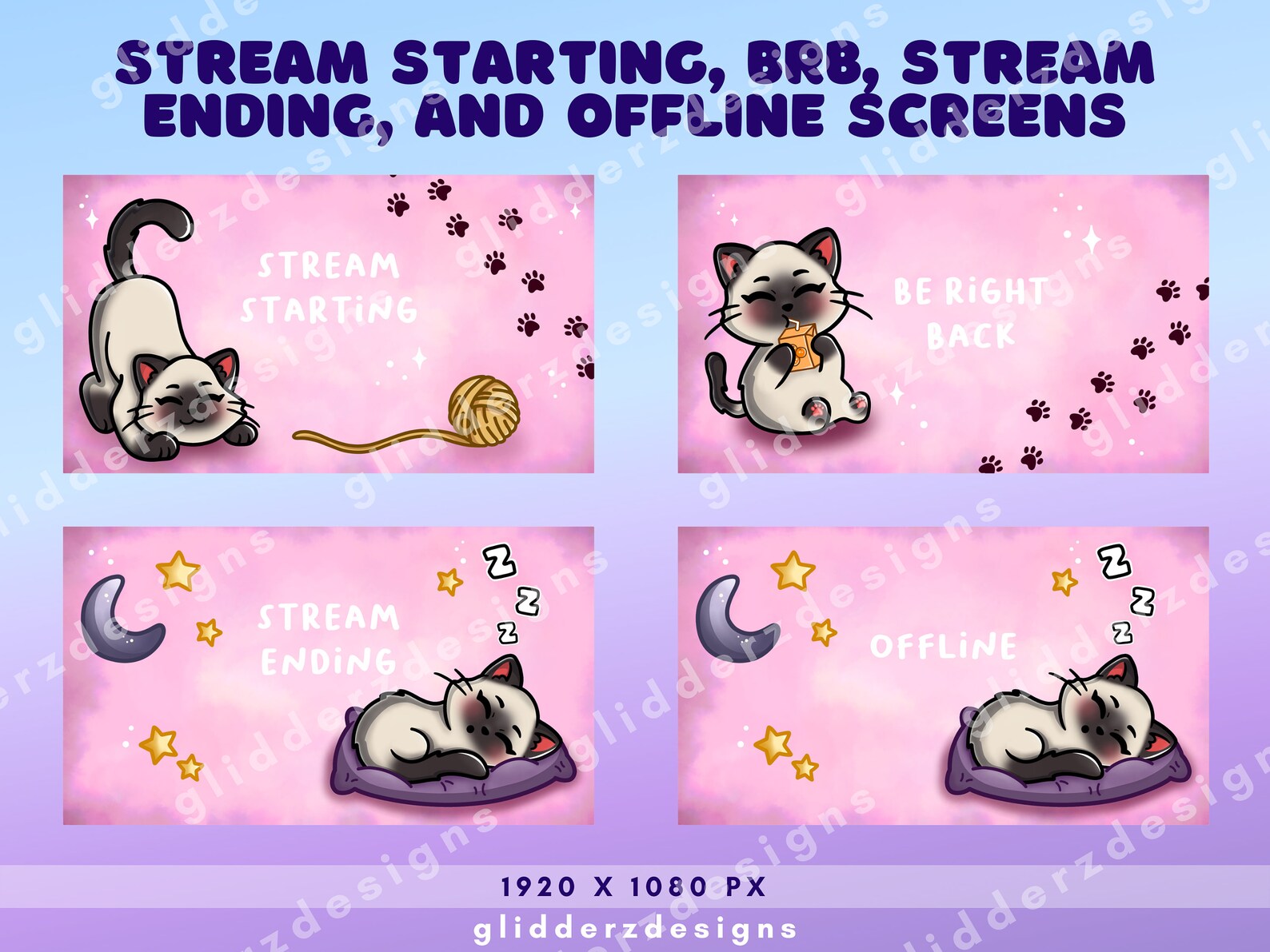 ANIMATED Cat Overlay Siamese Cat Twitch Overlay Animated - Etsy