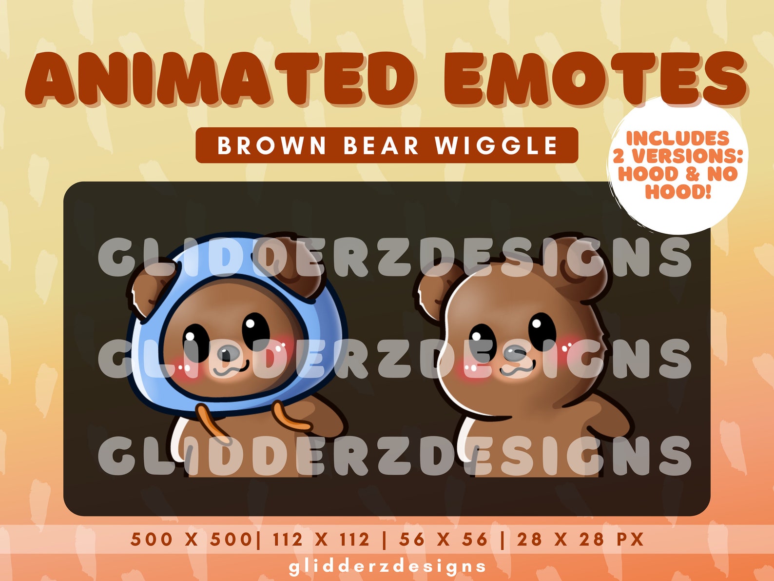 Brown Bear Wiggle Emote Animated | Bear Wiggle Animated Emote | Brown ...