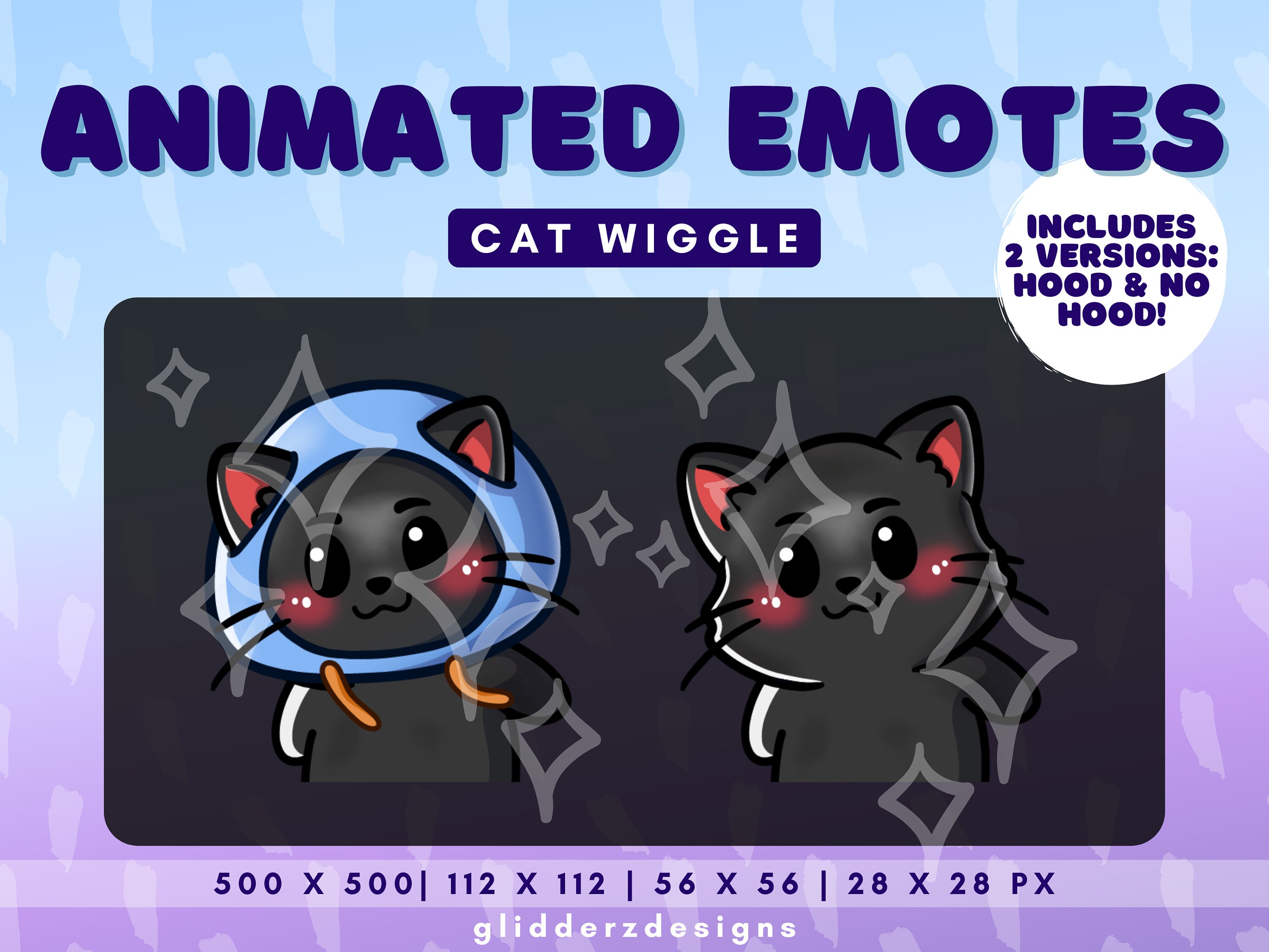 Black Cat Wiggle Emote ANIMATED Wiggle Animated Emote - Etsy