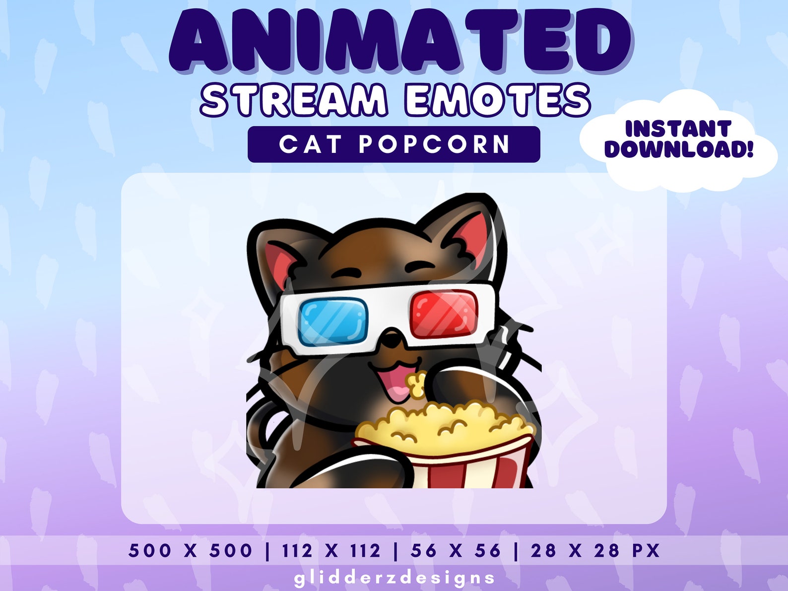 Cat Popcorn Animated Emote | Torotiseshell Cat Popcorn Emote | Cat ...