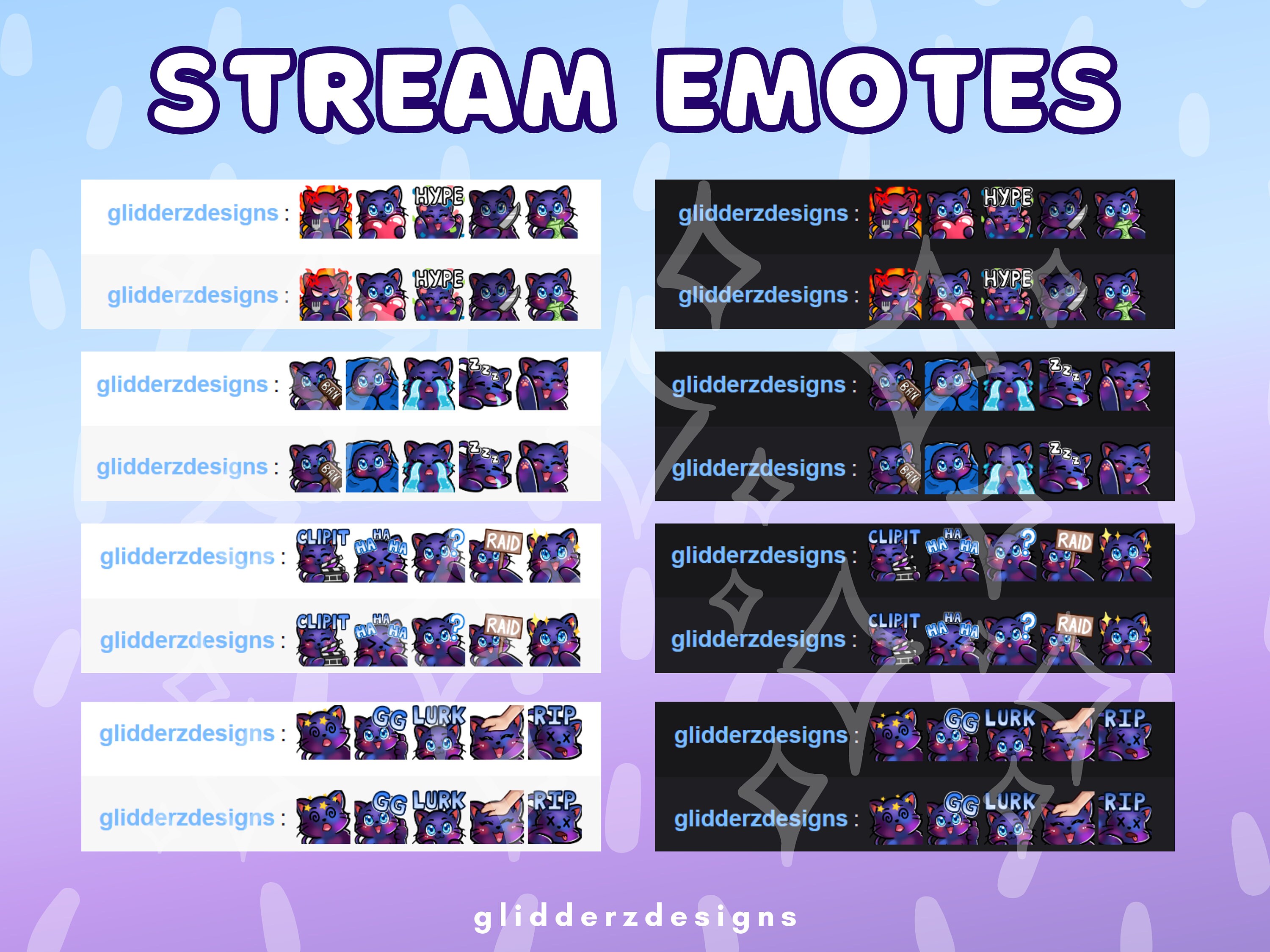 Galaxy Cat ANIMATED Emotes Jumbo Pack 1 | 20 Galaxy Cat Twitch Emotes ...