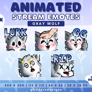 Wolf Animated Emote Pack 4 Wolf Animated Discord Emotes - Etsy