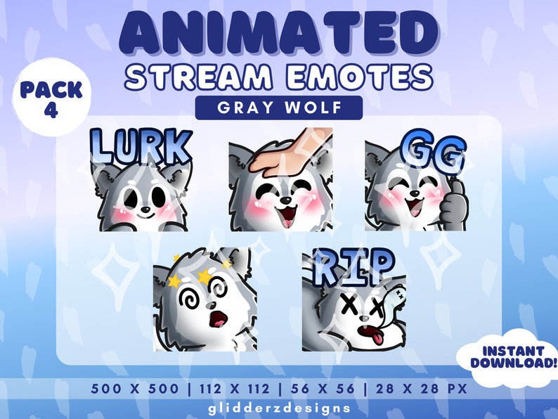 Wolf Animated Emote Pack 4 Wolf Animated Discord Emotes - Etsy