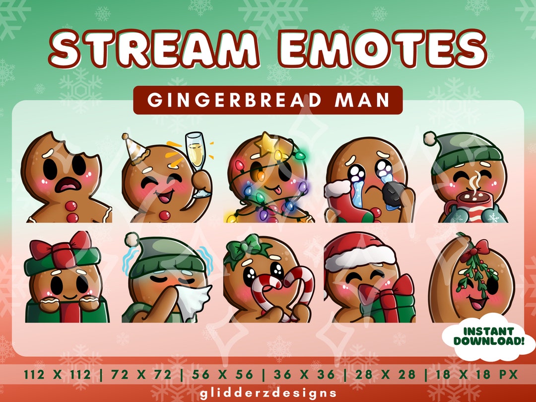 Gingerbread Man Twitch Emotes Gingerbread Man Christmas - Etsy