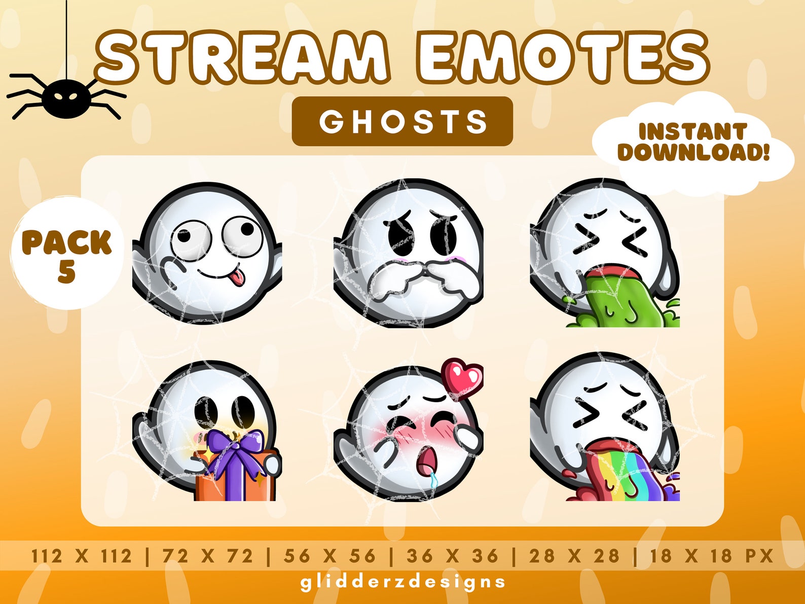 Ghost Twitch Emotes JUMBO PACK 2 | Twitch Ghost Emotes Pack | Cute ...