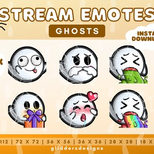 Ghost Twitch Emotes JUMBO PACK 2 | Twitch Ghost Emotes Pack | Cute ...